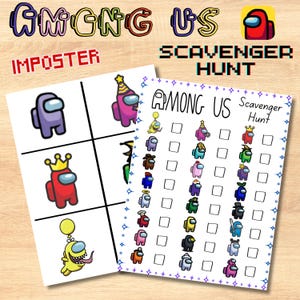 Printable Among Alien Scavenger Hunt, Imposter Game, Among Party Game ...