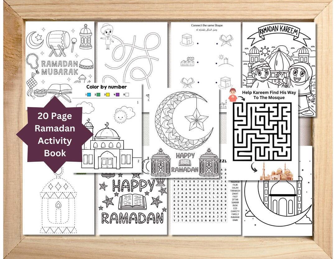 Ramadan Printable Activity Coloring Book, Ramadan Busy Book, 20 ...