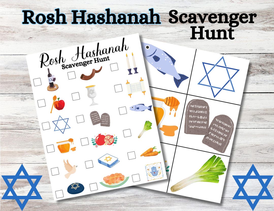 Rosh Hashanah Scavenger Hunt, Rosh Hashanah Game, Printable Scavenger ...