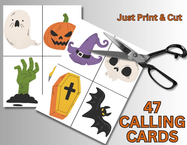 Halloween Bingo, Printable Kids Halloween Bingo Party Game, Halloween ...