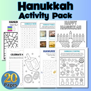 20 Printable Hanukkah Activities, Hanukkah Activity Bundle, Hanukkah ...