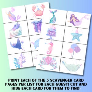 Mermaid Scavenger Hunt, Mermaid Indoor Treasure Hunt, Mermaid Birthday ...