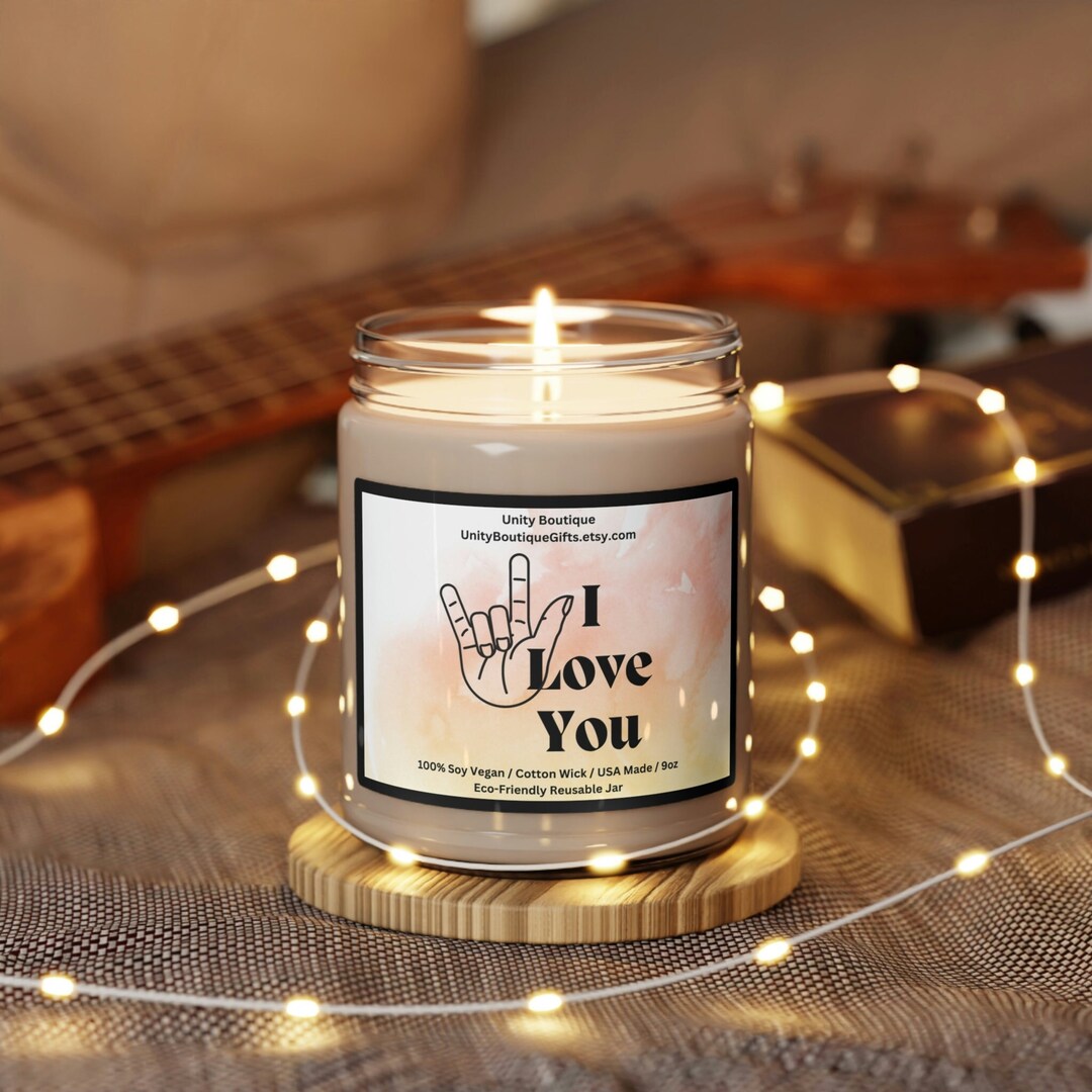 I Love You Sign Language Candle, ASL Candle, Sign Language Gift, Deaf ...