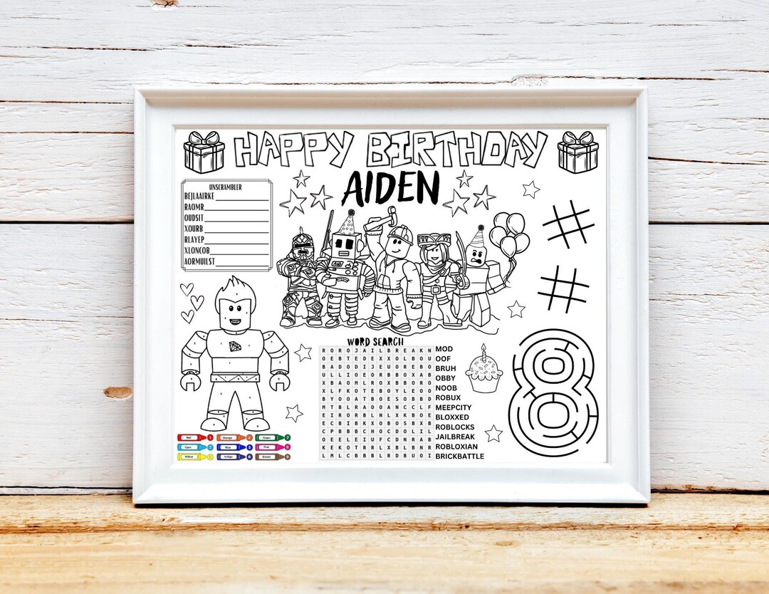 Personalized Roblox Activity Sheet, Roblox Coloring Page, Roblox ...