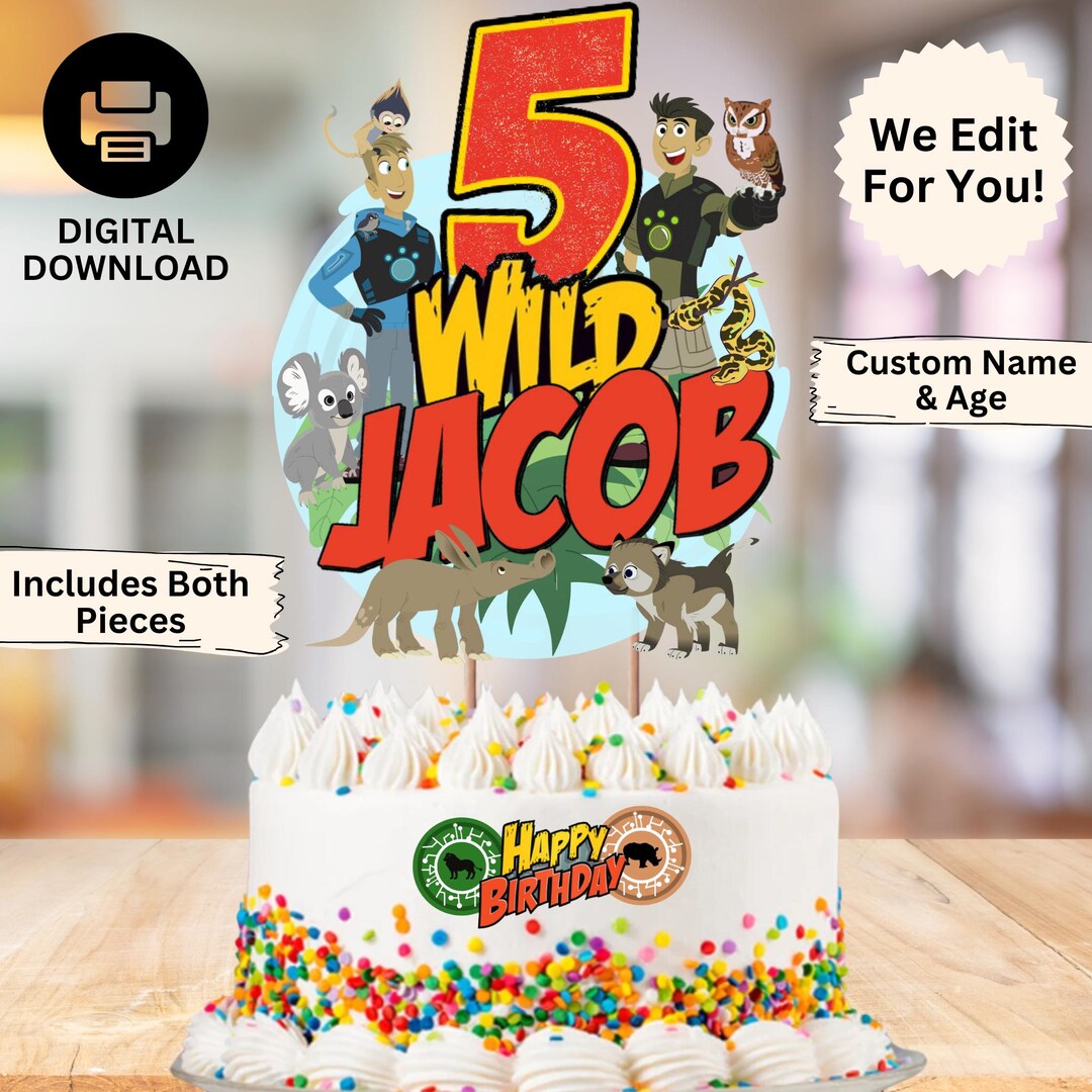 Personalized Printable Wild Kratts Cake Topper, Wild Kratts Party, Wild ...