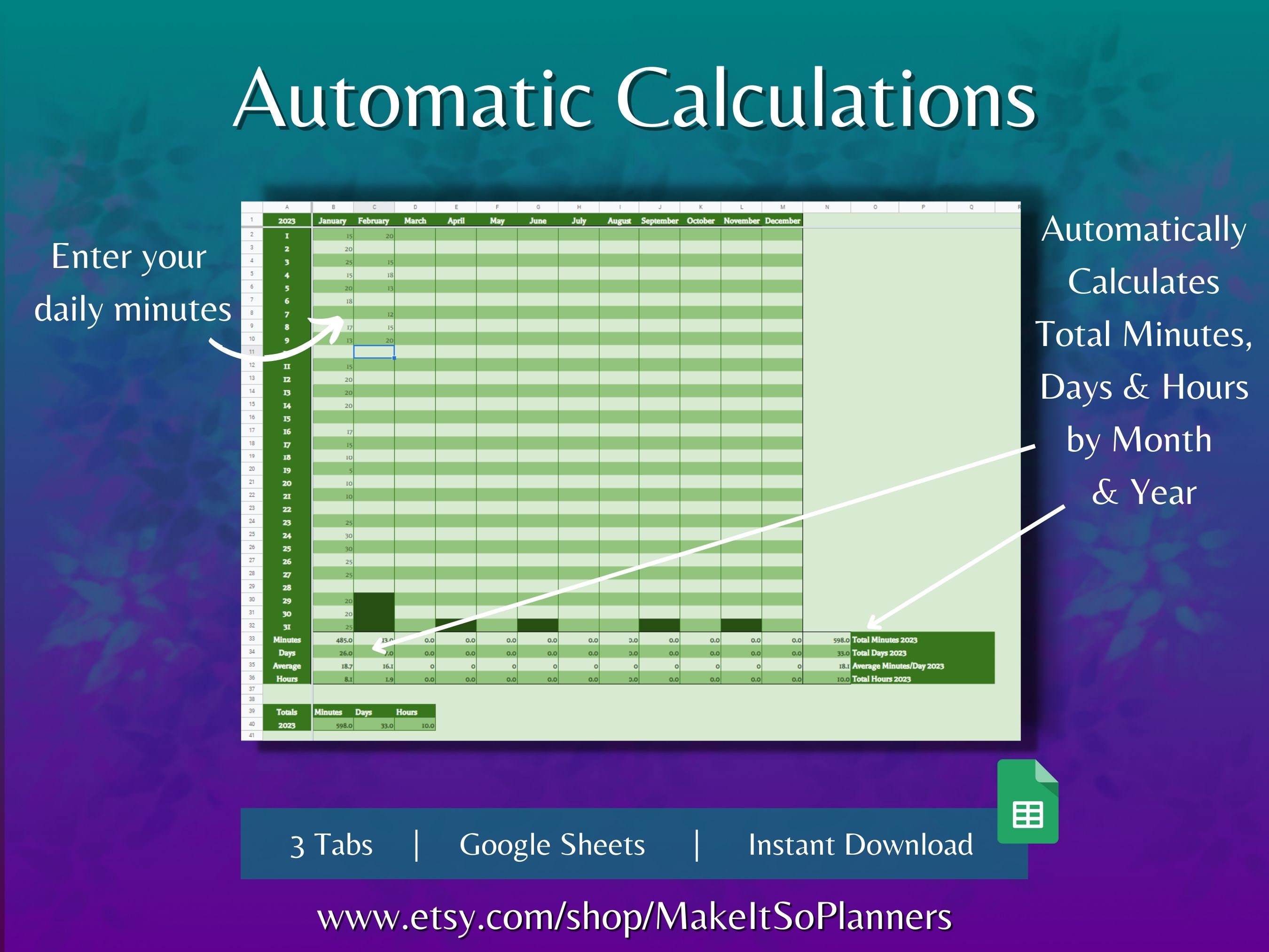 Time Tracker Log - Digital Activity Tracker Spreadsheet - Track ...