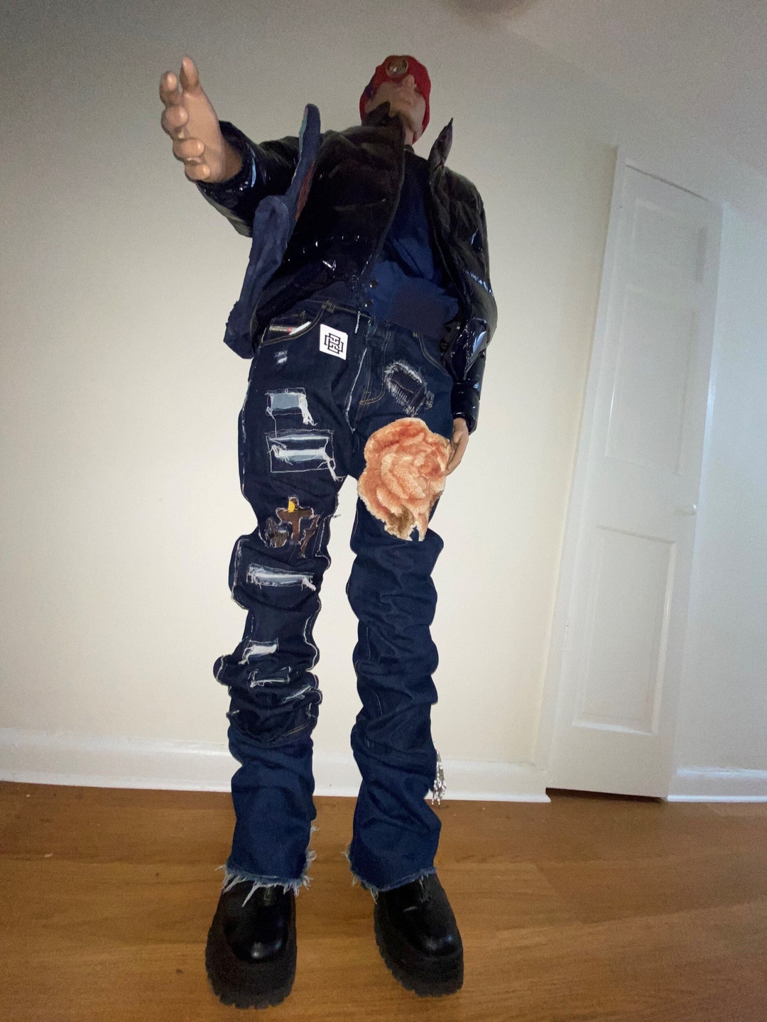 High-end Streetwear -- CUSTOMMADE STACKED JEANS 1of1 - Etsy