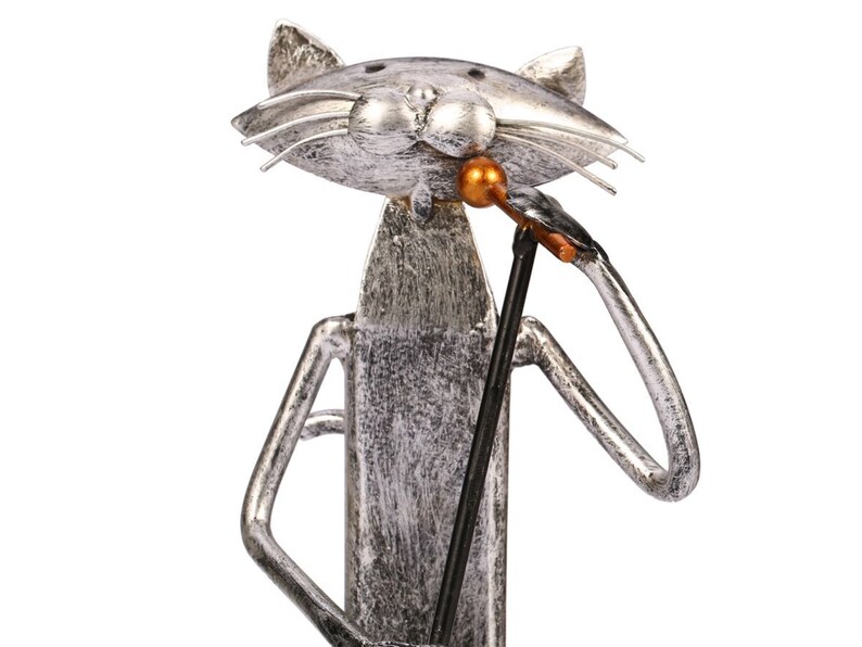 Metal Sculpture A Playing Guitar Cat Home Furnishing Articles ...
