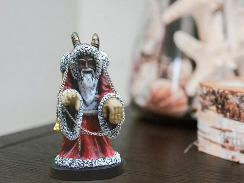 Krampus Resin Statue Gothic Sheep Horn Santa Claus Sculpture - Etsy