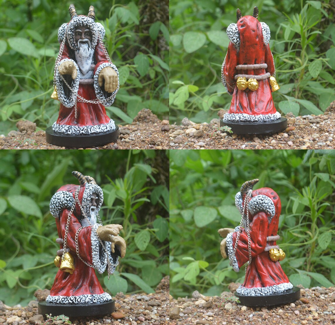 Krampus Resin Statue Gothic Sheep Horn Santa Claus Sculpture - Etsy