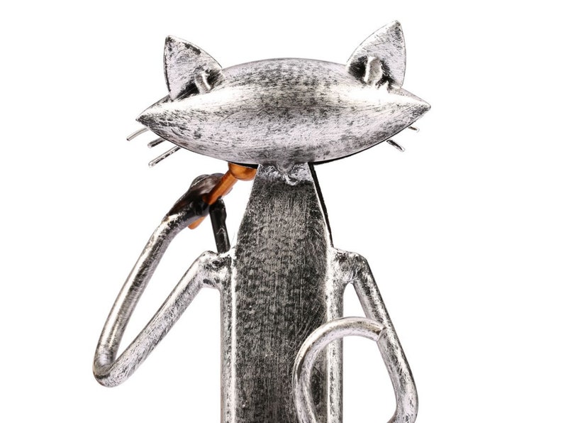Metal Sculpture A Playing Guitar Cat Home Furnishing Articles ...