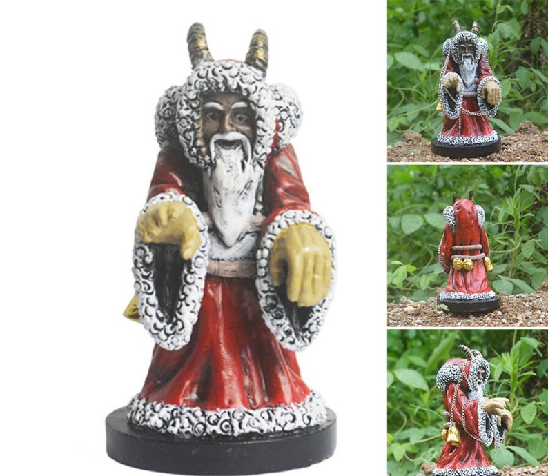 Krampus Resin Statue Gothic Sheep Horn Santa Claus Sculpture Figurines ...