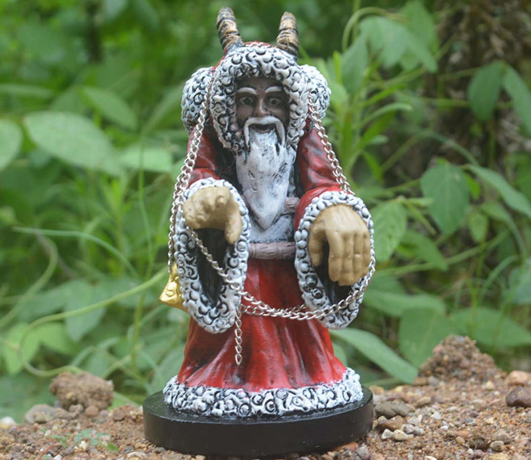 Krampus Resin Statue Gothic Sheep Horn Santa Claus Sculpture Figurines ...