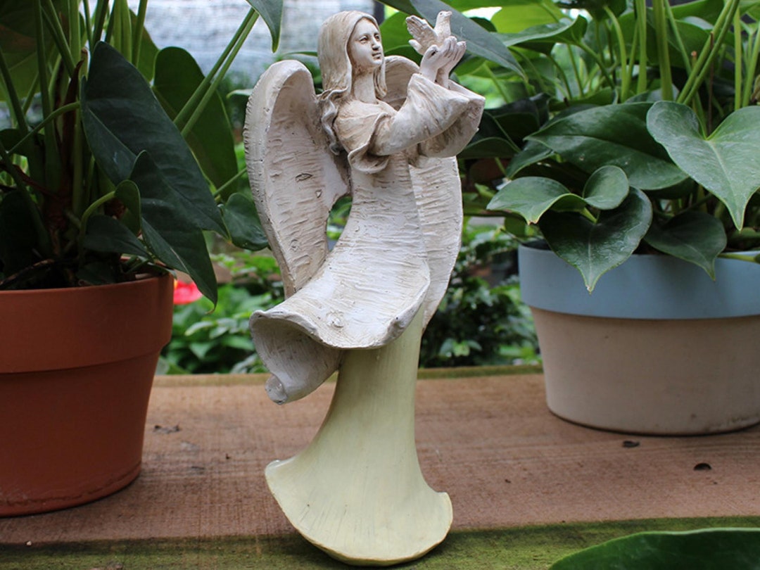 Bark Angel Shaped Figurine Ornament Decorative Statue Garden Artware - Etsy