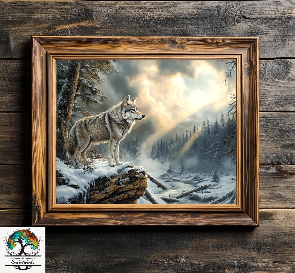 Wolf Print, Wildlife Print, Wall Decor, Cabin Decor, Printable Wolf ...