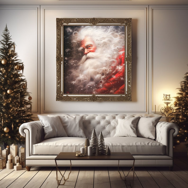 Printable Santa, Printable Christmas Wall Art, Christmas Print, Santa ...