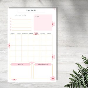 2023 Digital Monthly Planner & Goal Tracker, 1 Month per Page 12 Months ...
