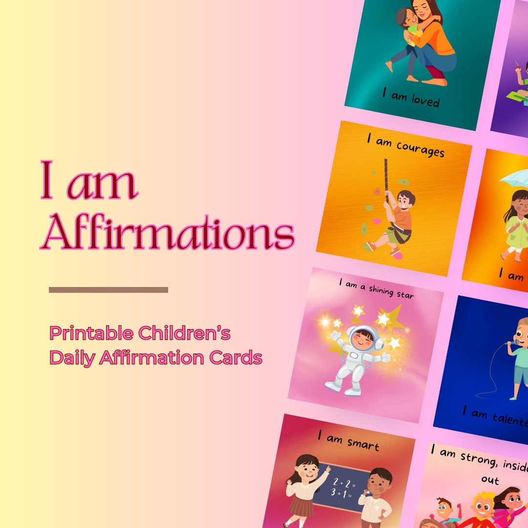 I Am Children Printable Daily Affirmation Cards - Etsy