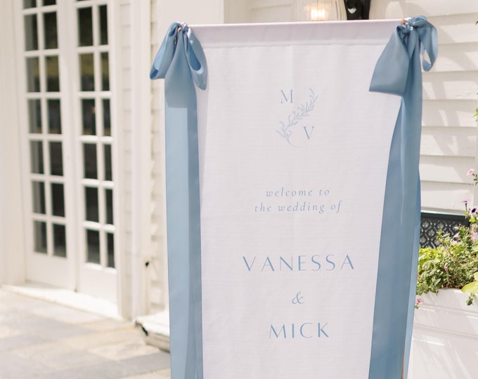 Wedding Fabric Welcome Sign, Modern Wedding Welcome Sign, Fabric Sign ...