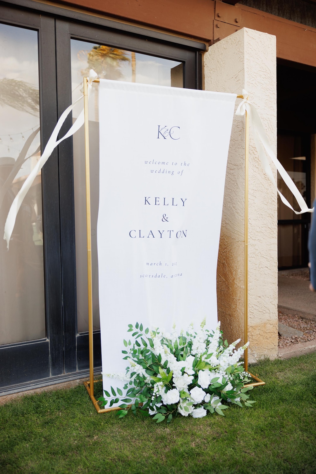 Fabric Wedding Welcome Sign Modern Wedding Welcome Sign Fabric Linen ...