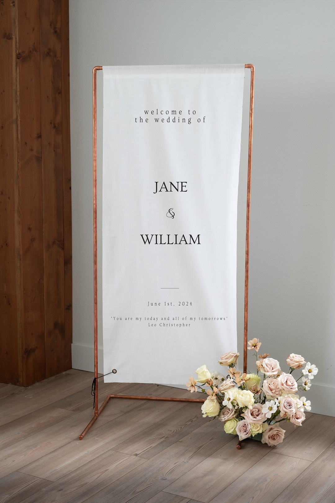 Fabric Wedding Welcome Sign Modern Wedding Welcome Sign Fabric Linen ...