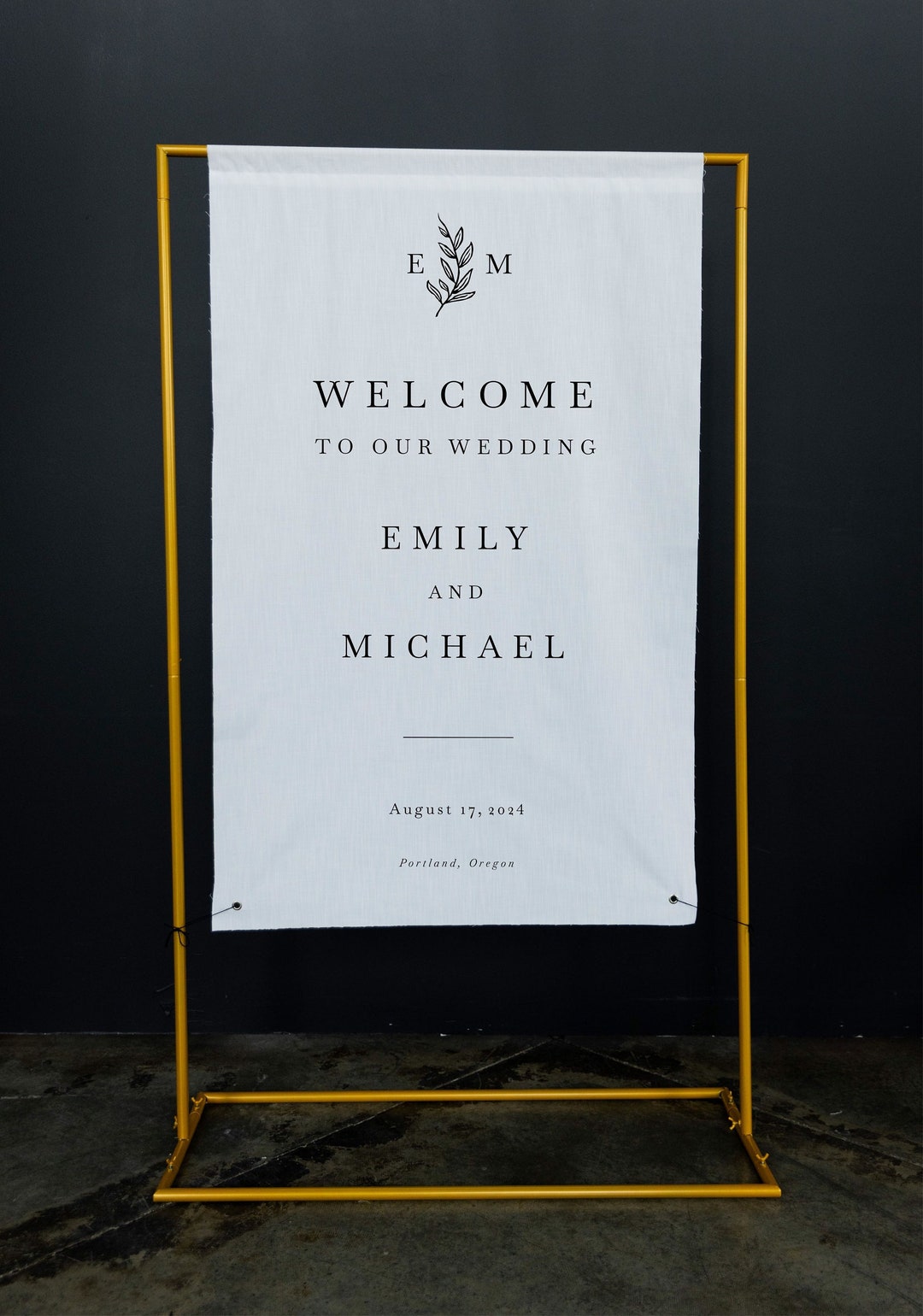 Fabric Wedding Welcome Sign Modern Wedding Welcome Sign Fabric Linen ...
