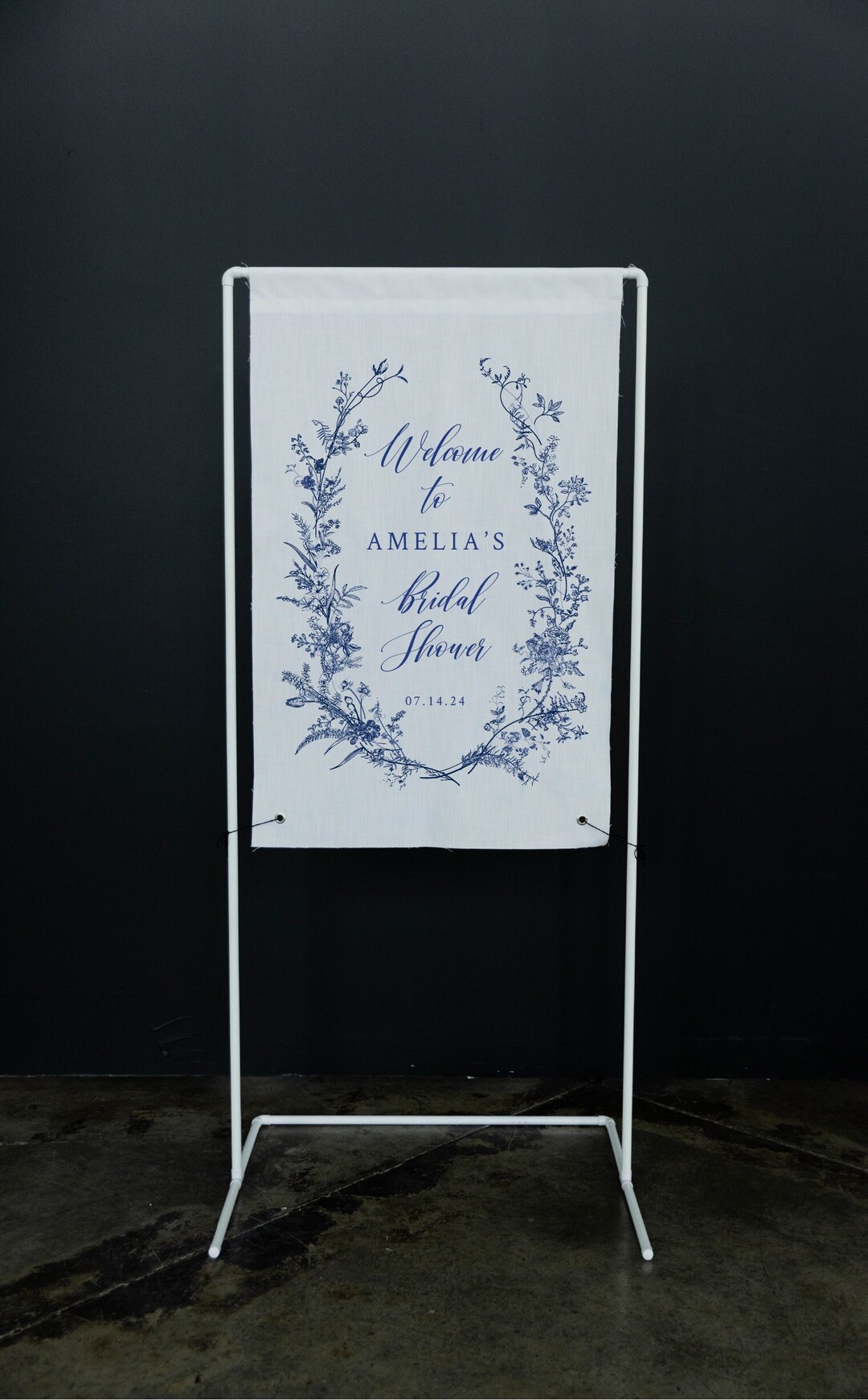 Fabric Bridal Shower Sign Modern Wedding Shower Sign Fabric Linen ...