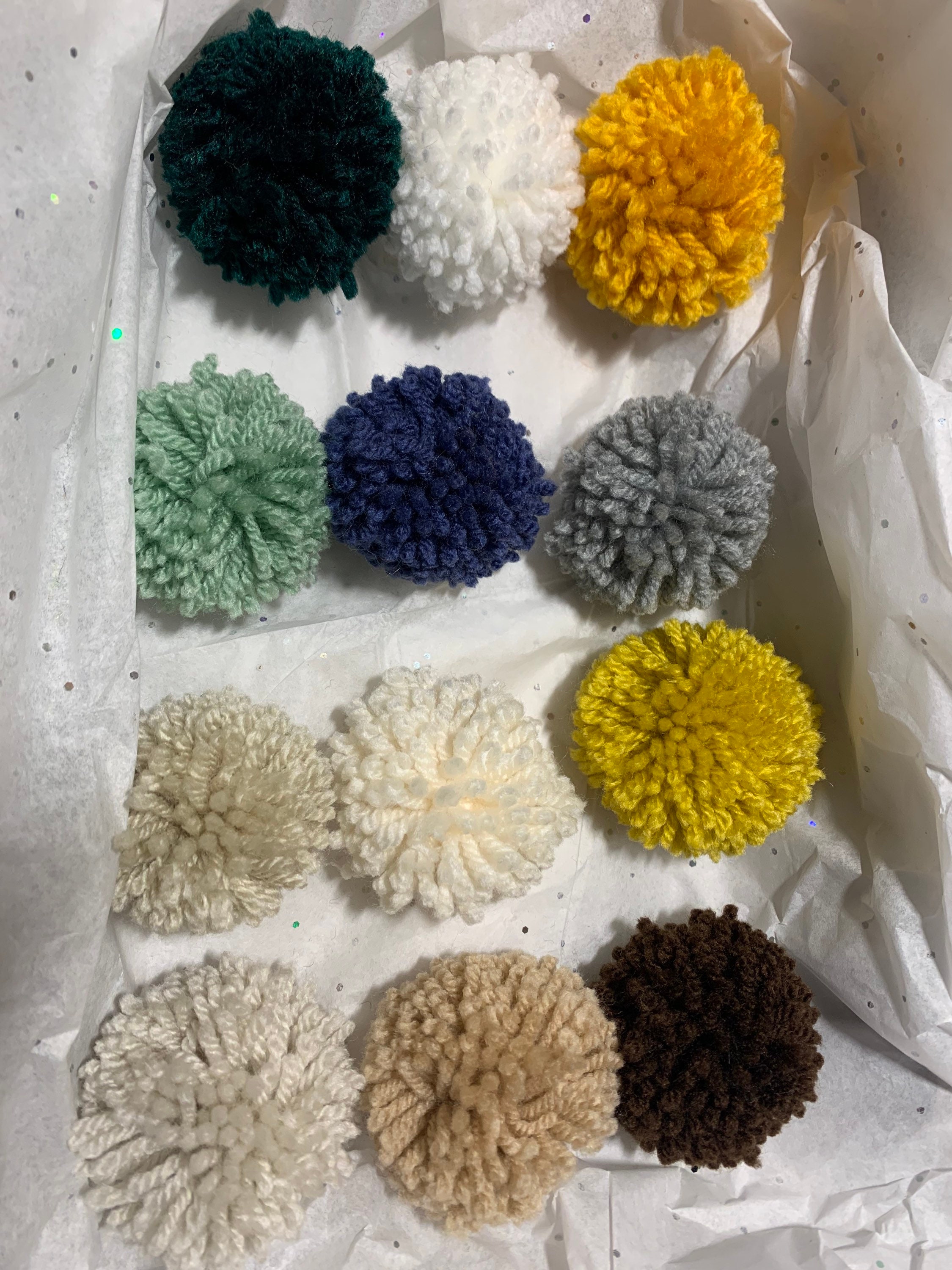 4 Different Sizes Pom Poms Any Colour, Pom Pom Chains - Etsy UK