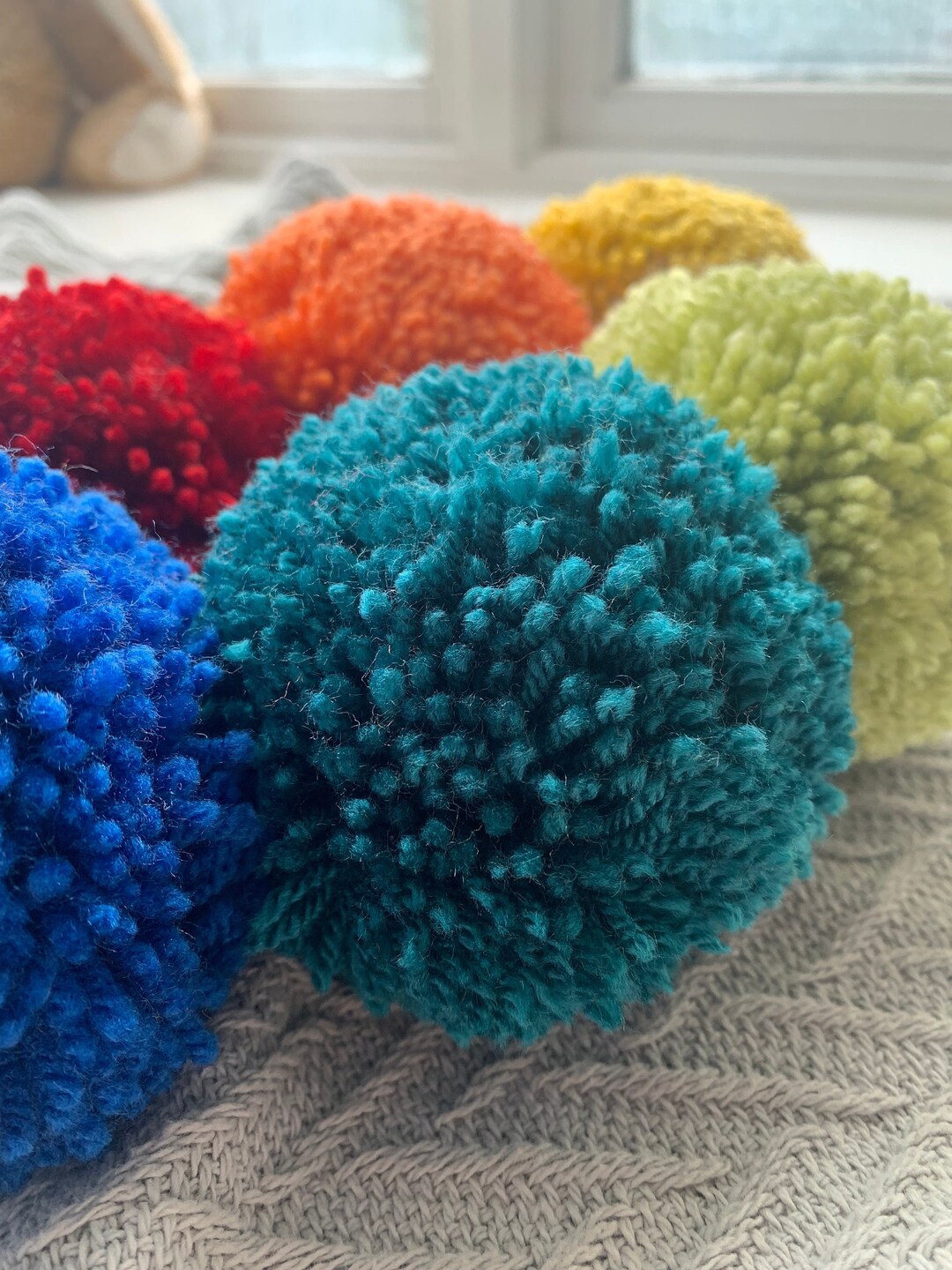 4 Different Sizes Pom Poms Any Colour, Pom Pom Chains - Etsy UK