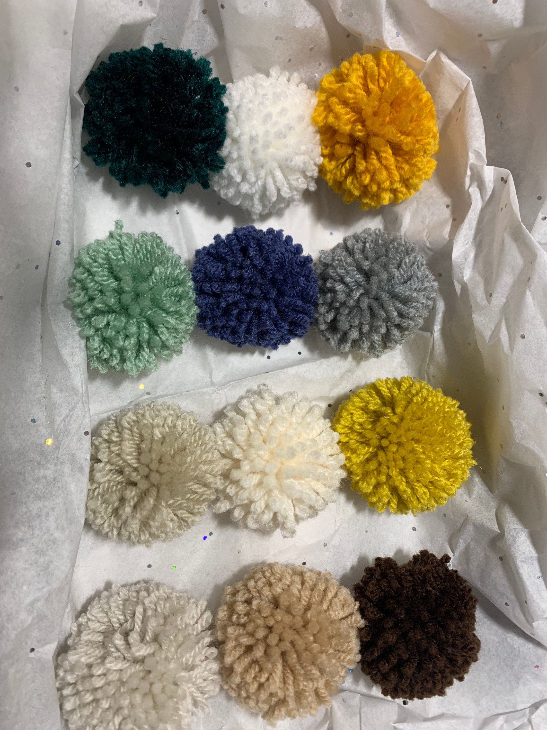 4 Different Sizes Pom Poms Any Colour, Pom Pom Chains - Etsy UK