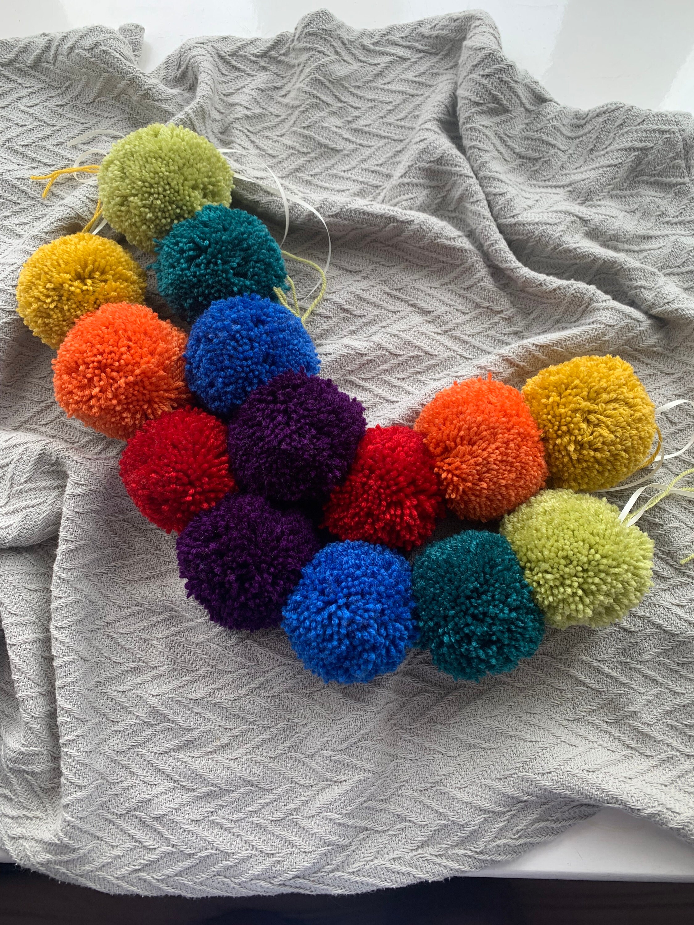 4 Different Sizes Pom Poms Any Colour, Pom Pom Chains - Etsy UK