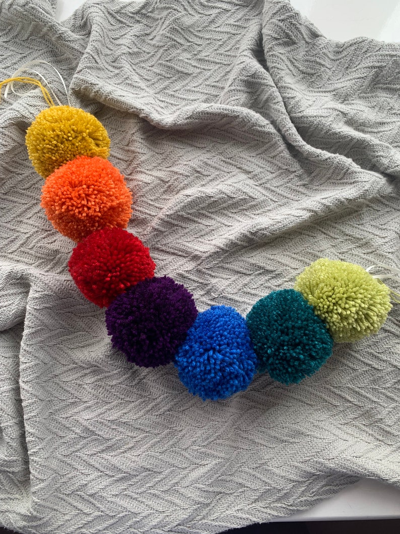 4 Different Sizes Pom Poms Any Colour, Pom Pom Chains - Etsy UK