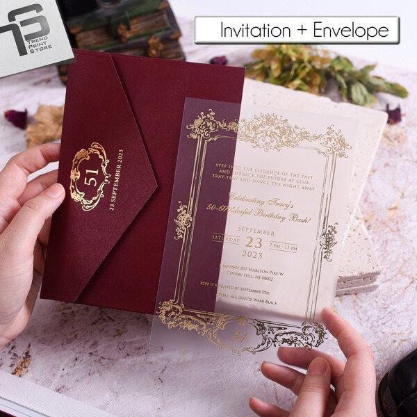 Clear Invitation - Etsy