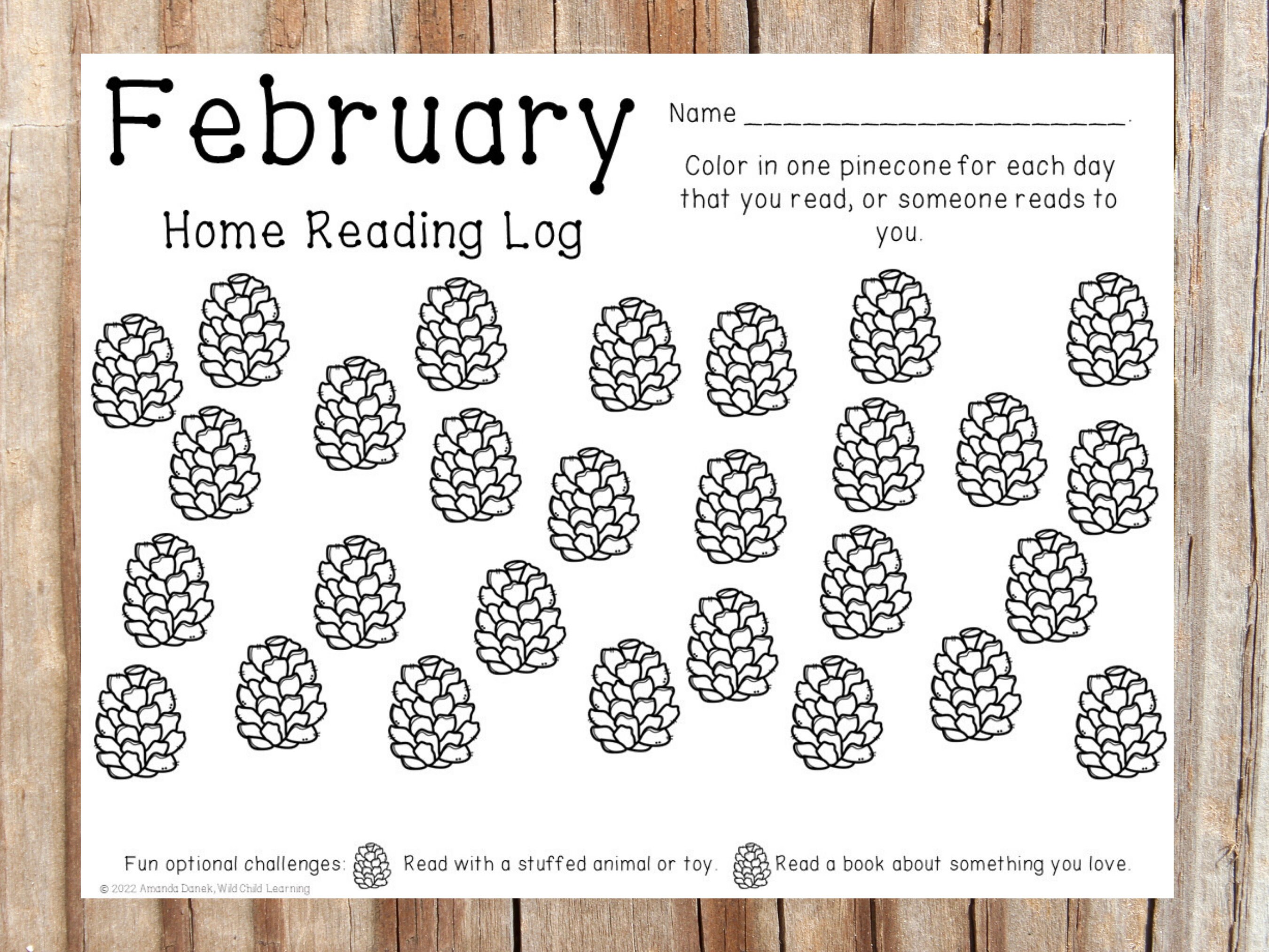 Color a Day Monthly Reading Log for Kids - Nature Themed - Two Fun ...