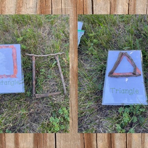 Shape Activity Cards, Nature Based Learning, Preschool, Kindergarten ...