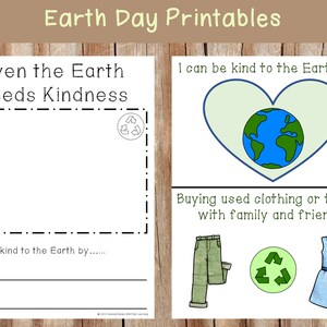 Earth Day Pintables-earth Day Worksheet-earth Day Mini Posters-earth ...