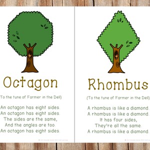 Shape Song Cards Printable-preschool and Kindergarten Circle Time ...