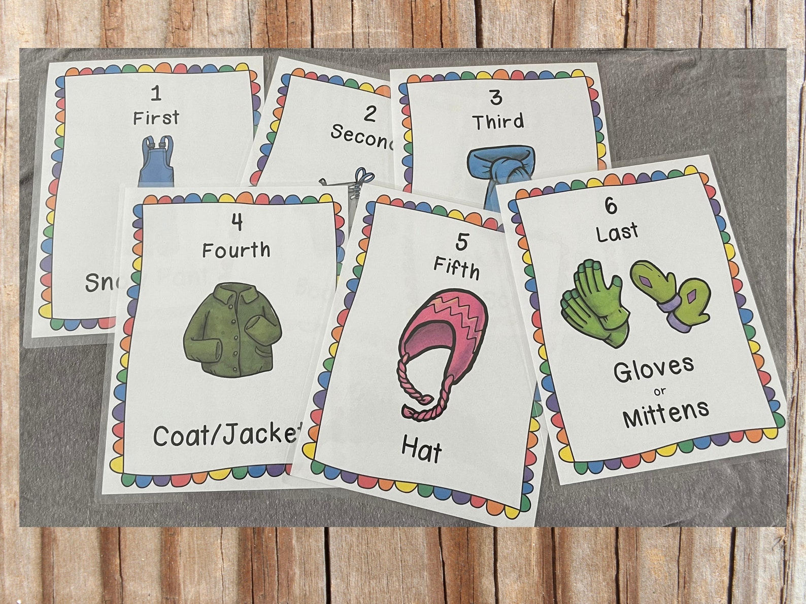 Dressing for Winter Weather Sequencing Posters Pintables, Nature Based ...