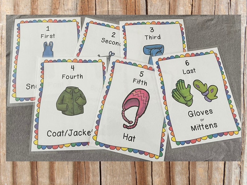 Dressing for Winter Weather Sequencing Posters Pintables, Nature Based ...