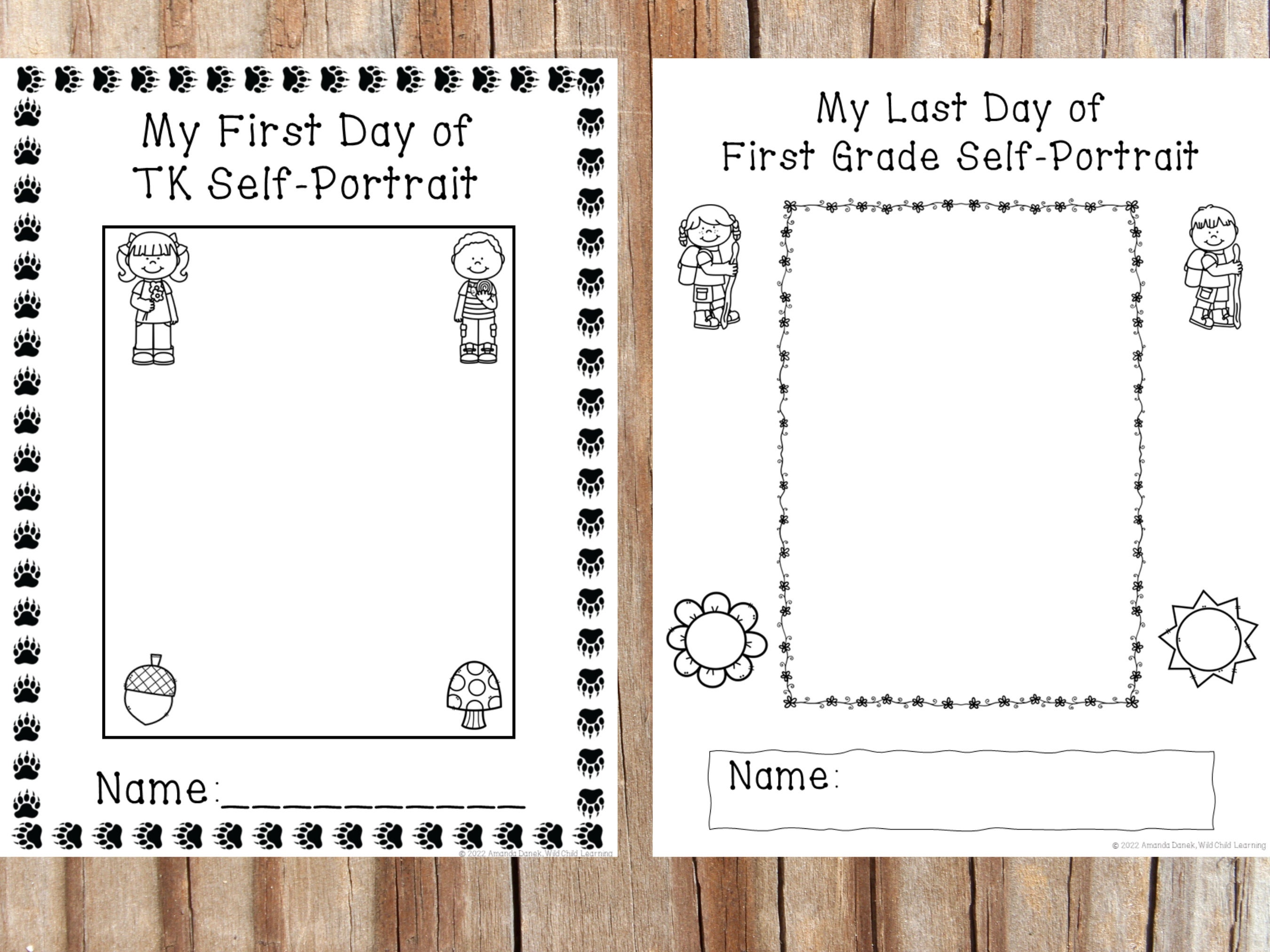 First Day of School/last Day of School Self-portrait Worksheet ...