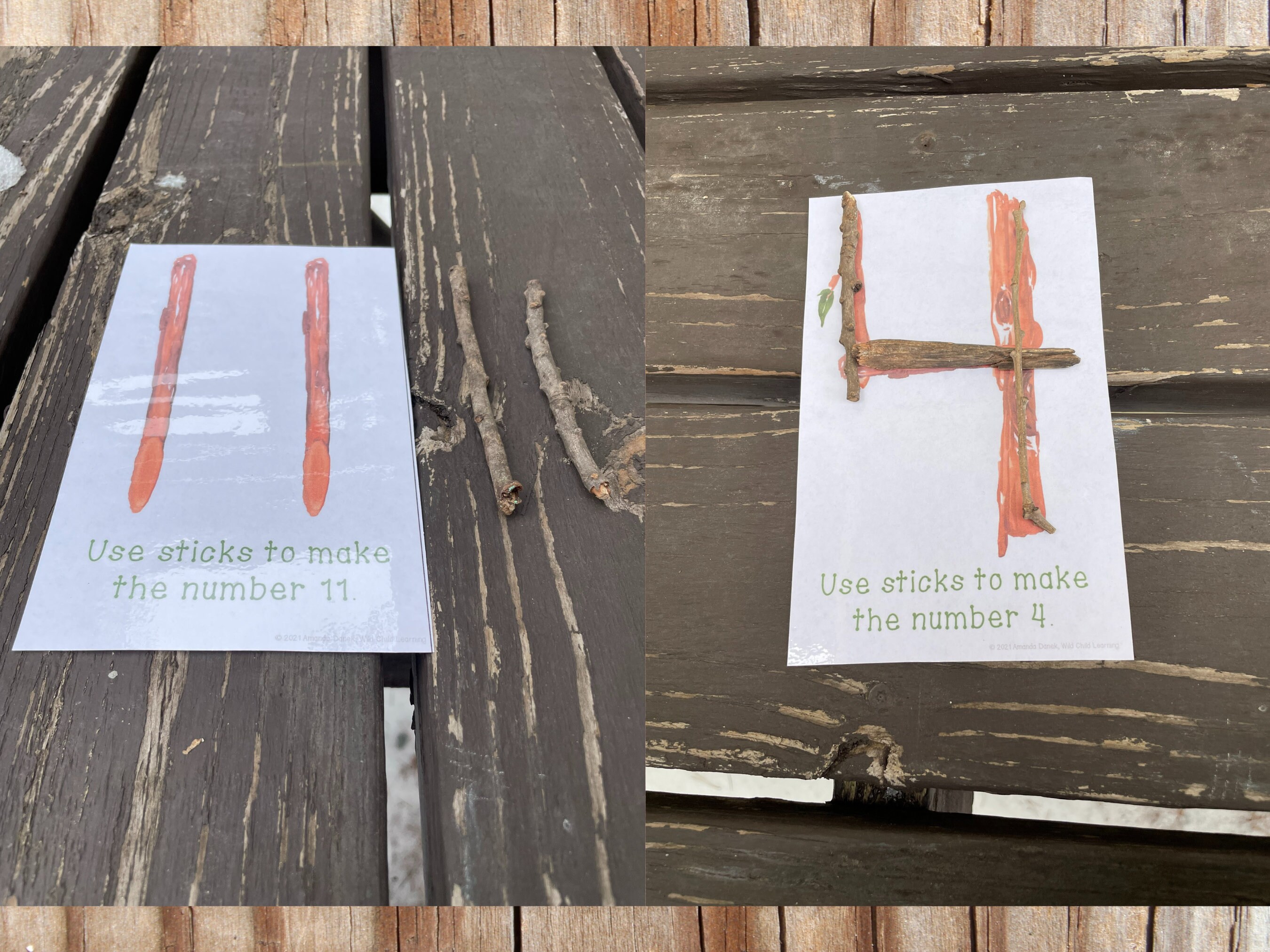 Number Activity Cards, 1-20, Nature Based Learning, Preschool ...