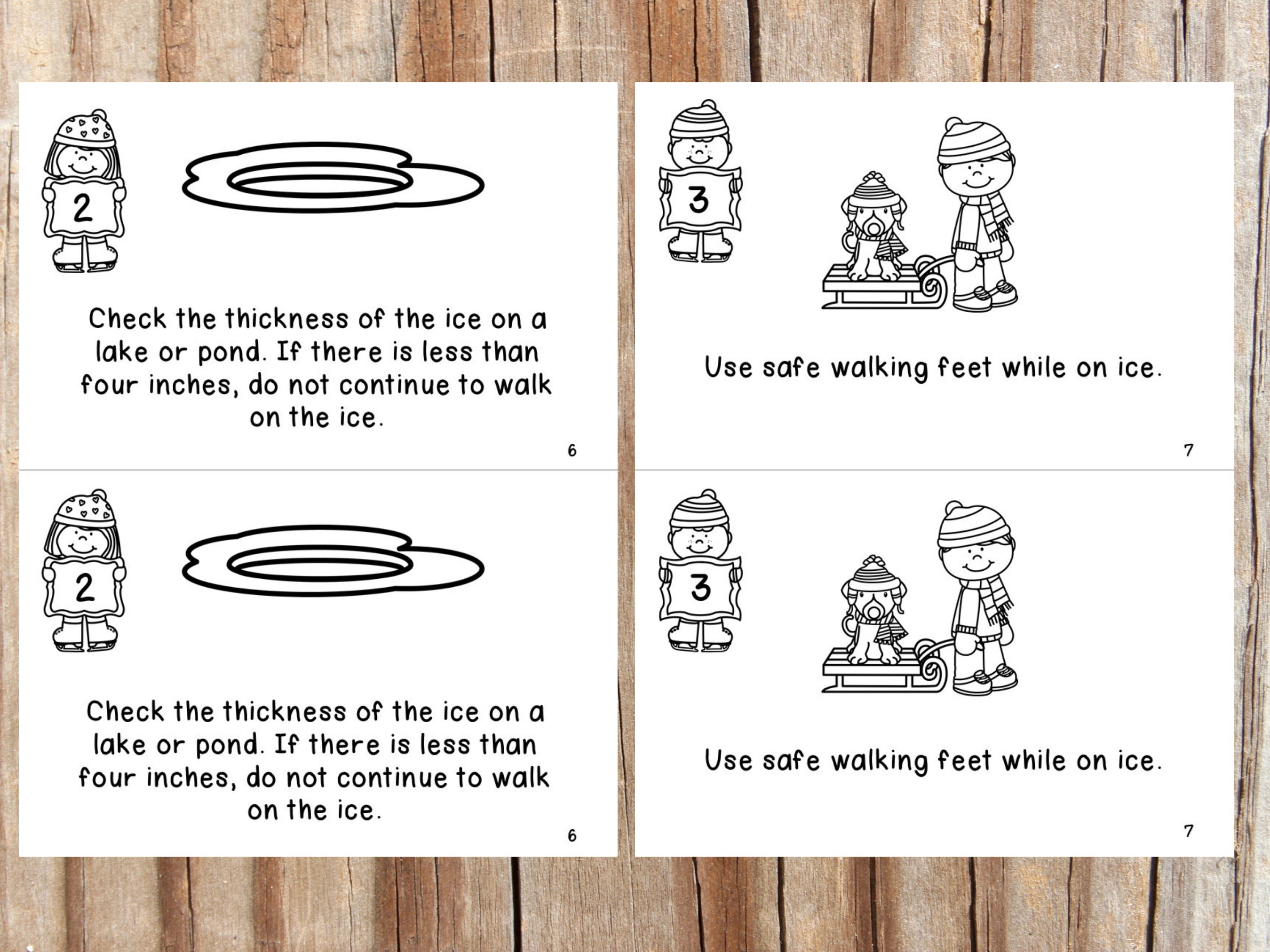 Printable Ice Safety Book-kids Safety Book-nature Based Learning ...