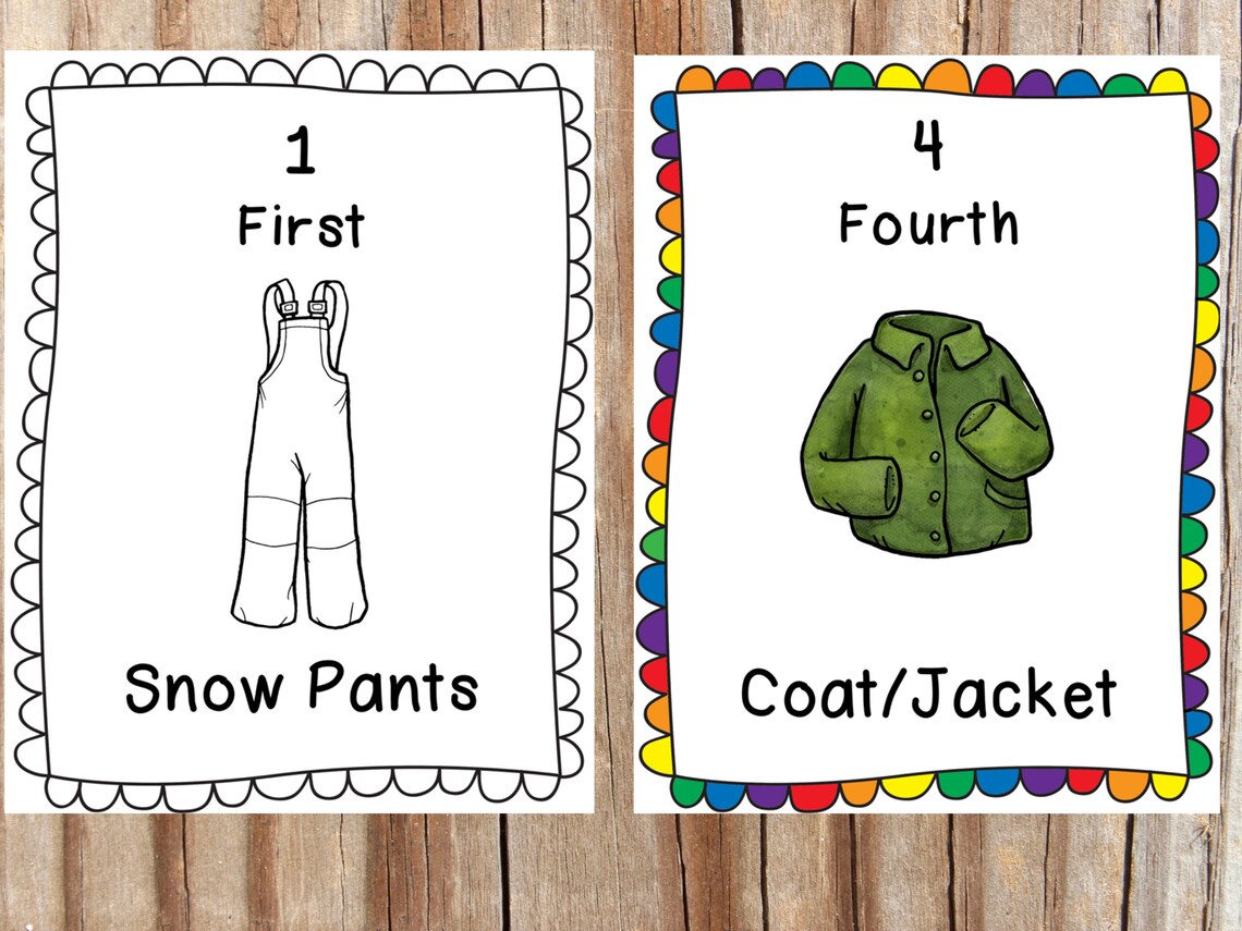 Dressing for Winter Weather Sequencing Posters Pintables, Nature Based ...