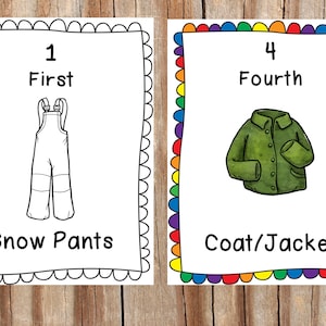 Dressing for Winter Weather Sequencing Posters Pintables, Nature Based ...