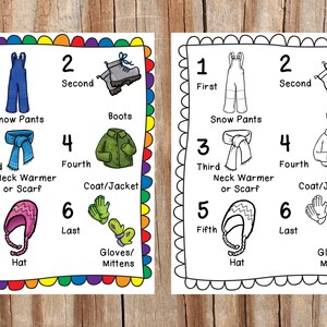 Dressing for Winter Weather Sequencing Posters Pintables, Nature Based ...