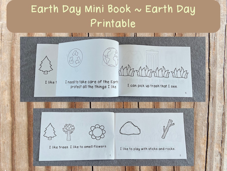 Printable Earth Day Mini Book- Environmental Education-nature Based ...