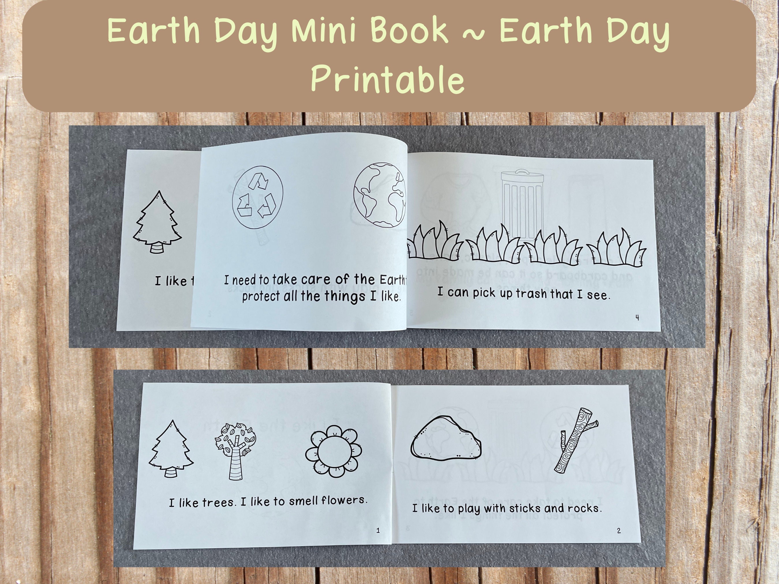 Printable Earth Day Mini Book- Environmental Education-nature Based ...