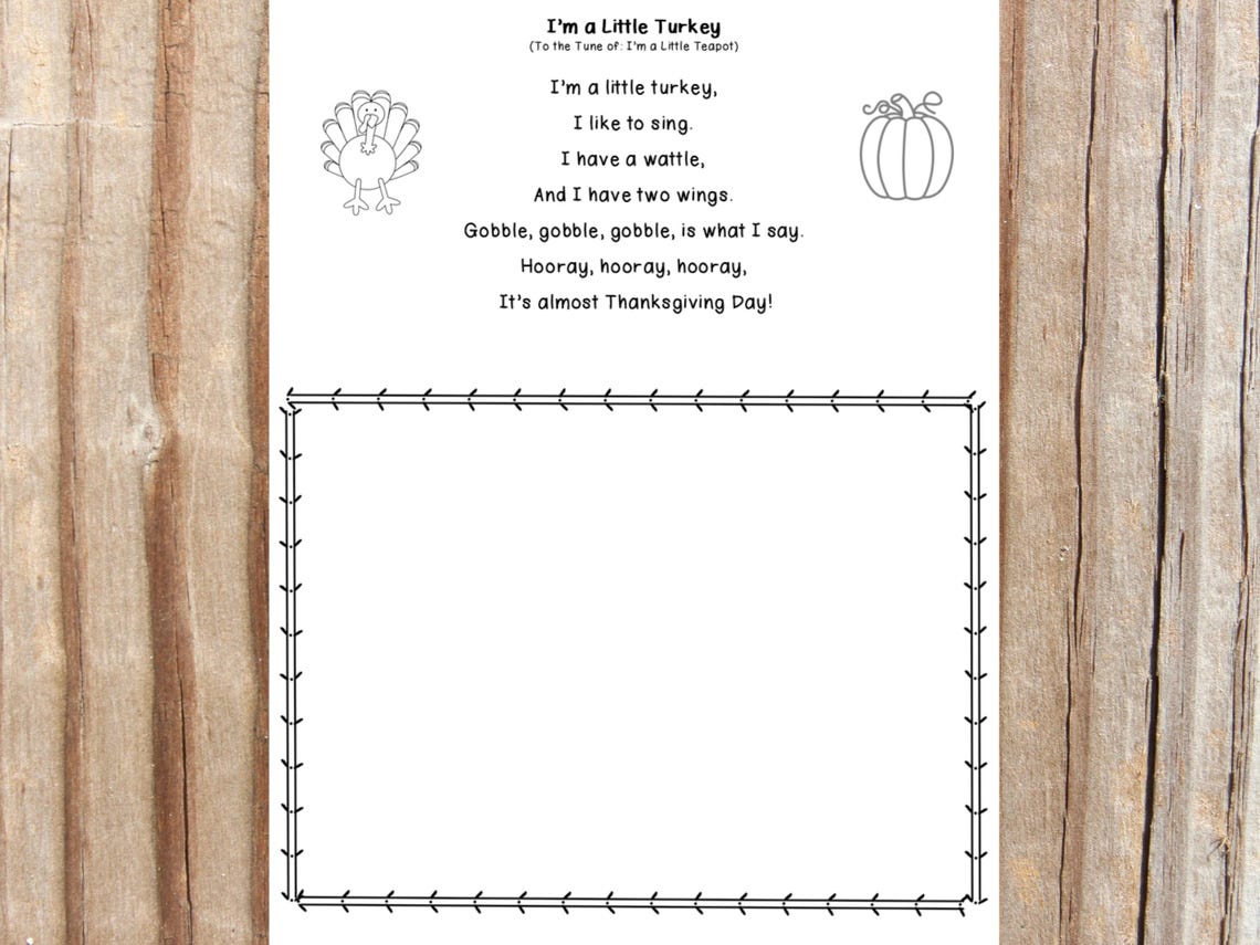 Thanksgiving Handprint Craft Printable for Kids-thankful Poem-turkey ...
