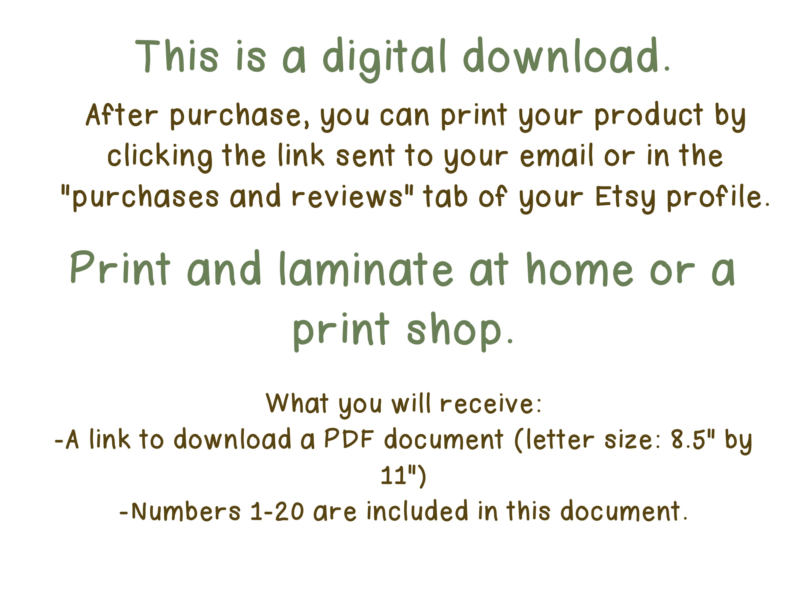 Number Activity Cards, 1-20, Nature Based Learning, Preschool ...