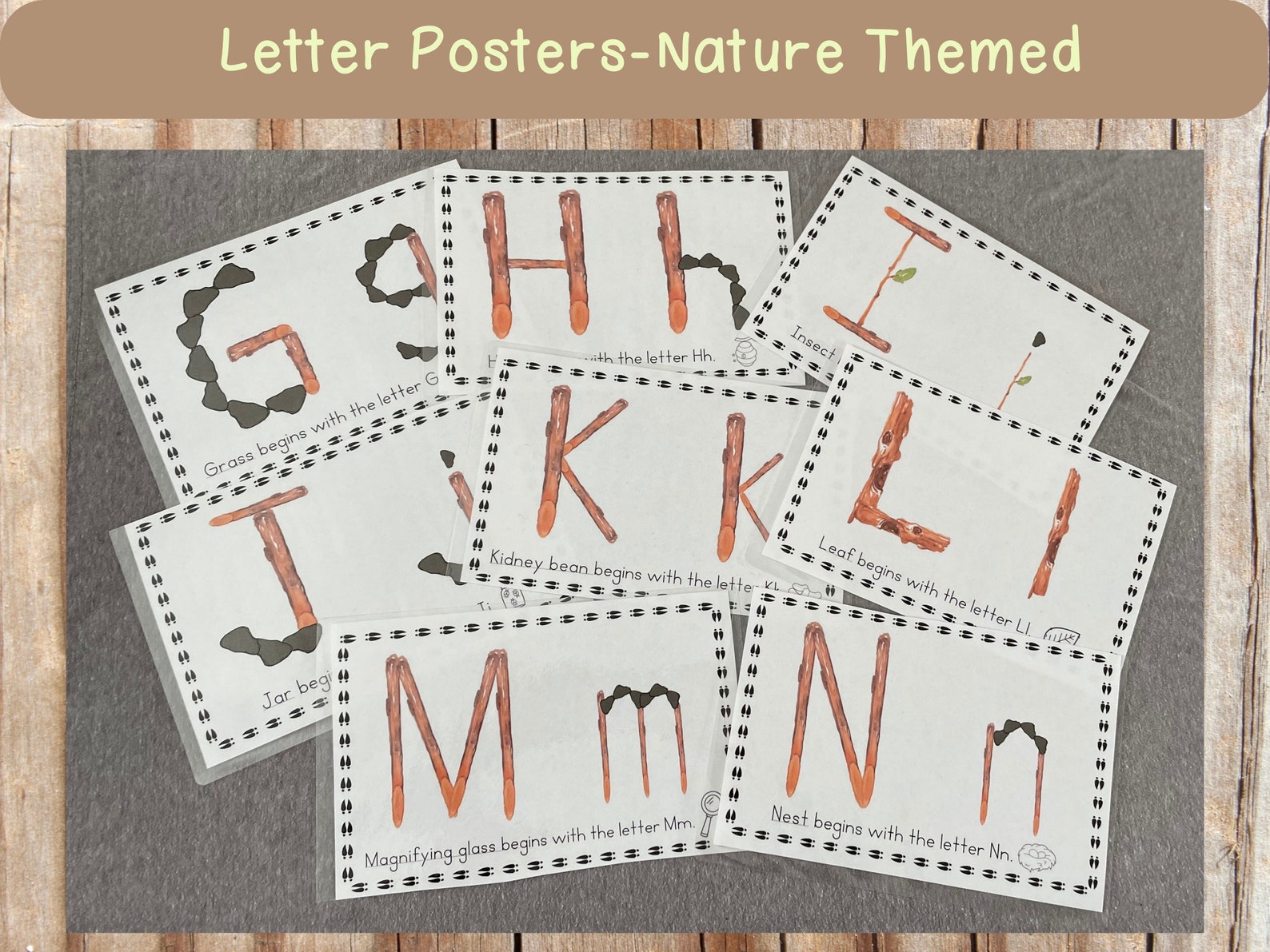 Nature Alphabet Posters-printable Nature Based Classroom Decor-phonemic ...